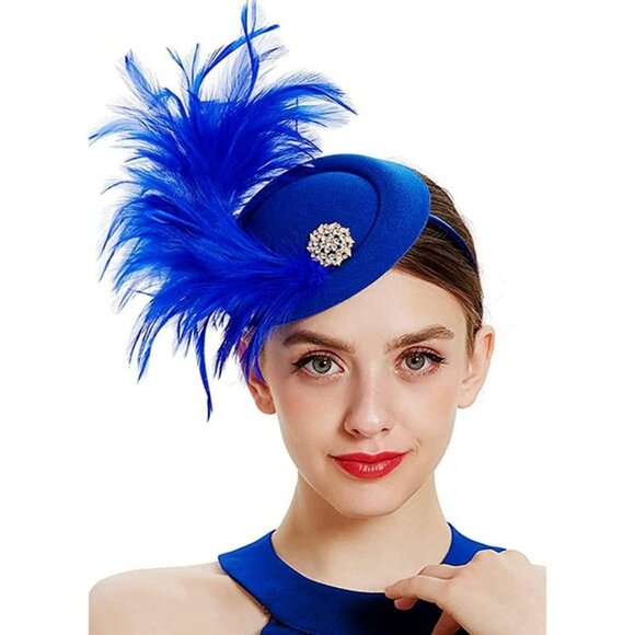 Accessories | Fascinator Hat Women Tea Party White Color Aaroyal Blue ...